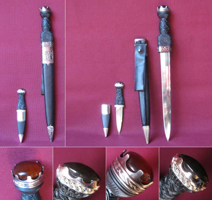 Scottish dirk and Sgian Dubh dagger, set